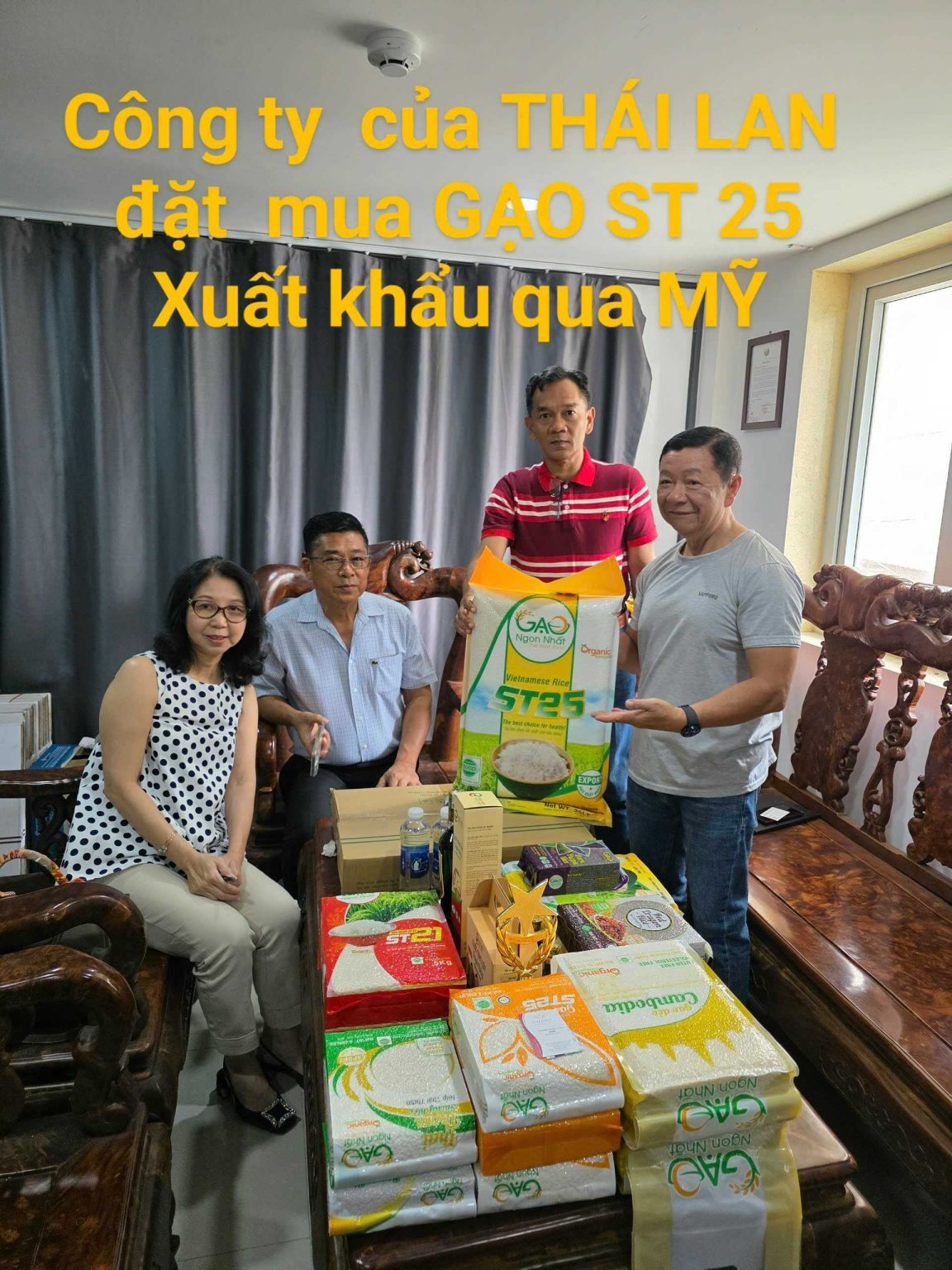 Gạo ST25 nhãn hiệu "Gạo Ngon Nhất" được Công ty Thái Lan đặt mua xuất ...